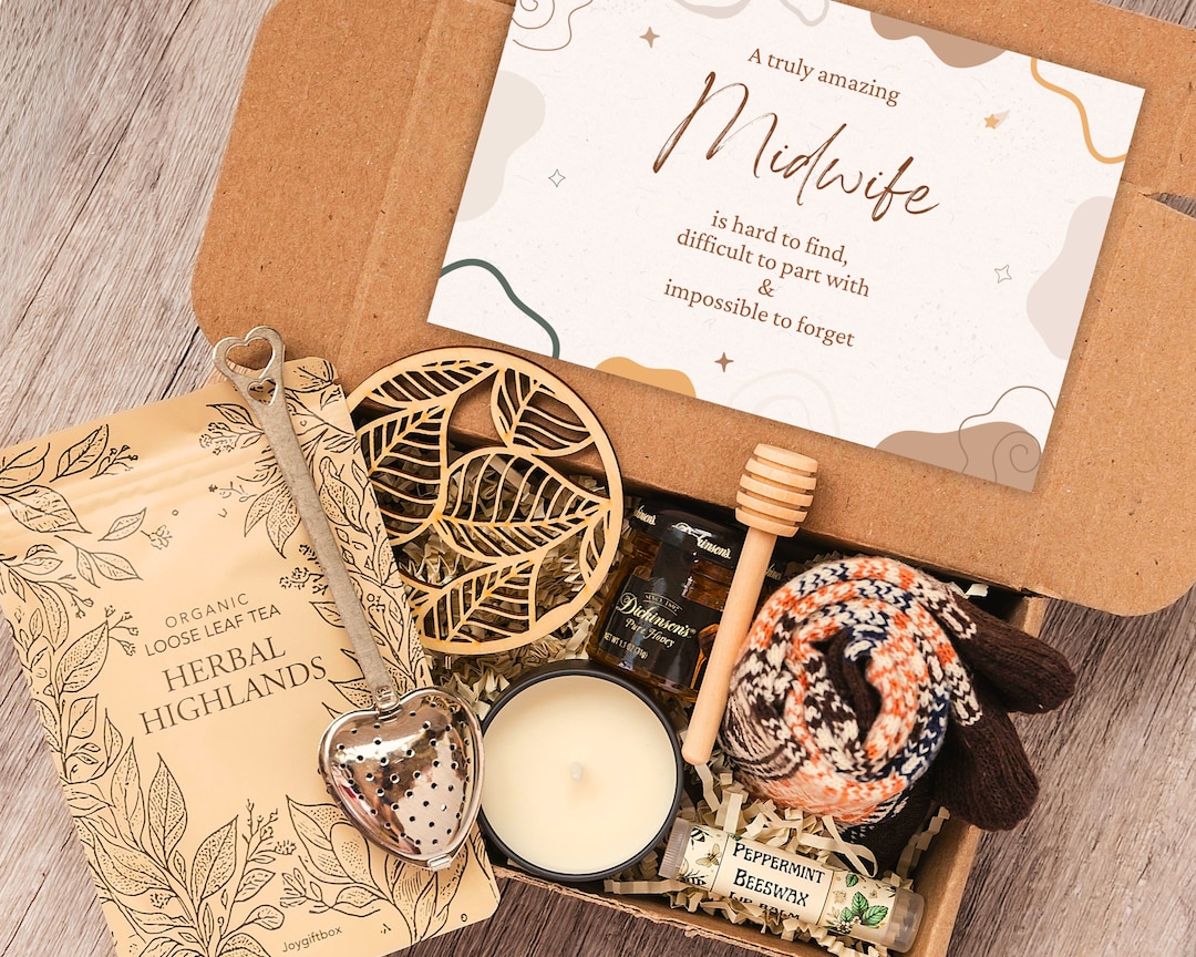 Midwife Gift Box for Women, Personalized Tea Gift Set, Loose Leaf Tea ...