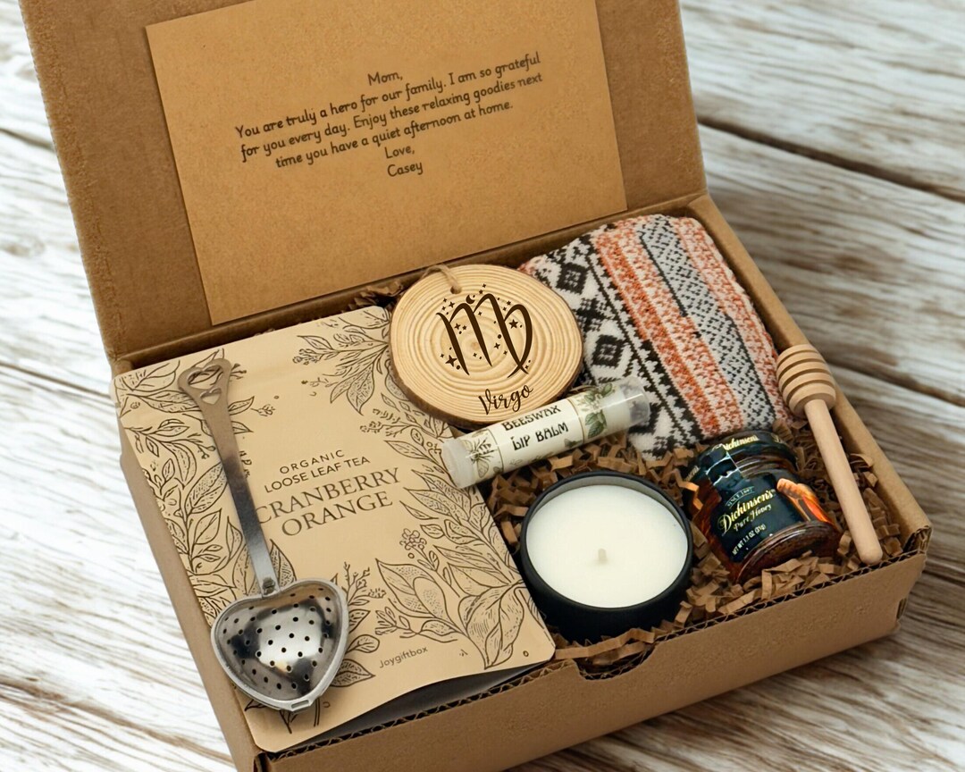 Personalized Virgo Gift Box, Zodiac Birthday Gift for Women, Tea Gift ...