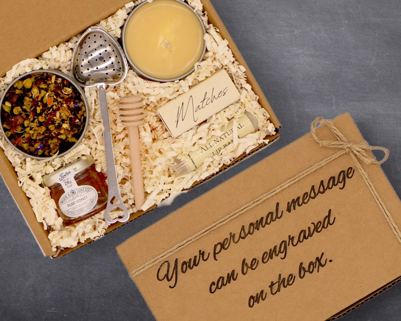 Organic Tea Gift Set Tea Gift Box With Candle Tea Gift Box - Etsy