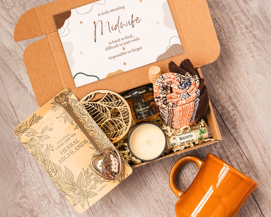 Midwife Gift Box for Women, Personalized Tea Gift Set, Loose Leaf Tea ...