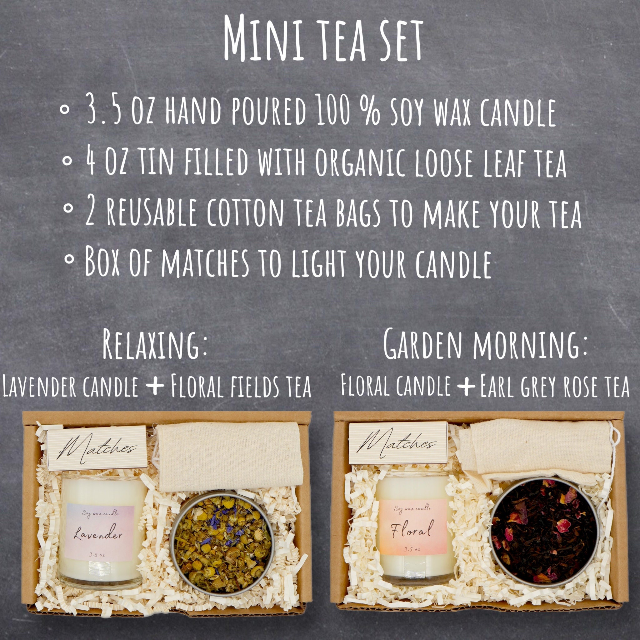 Organic Tea Gift Set Tea Gift Box With Candle Tea Gift Box - Etsy