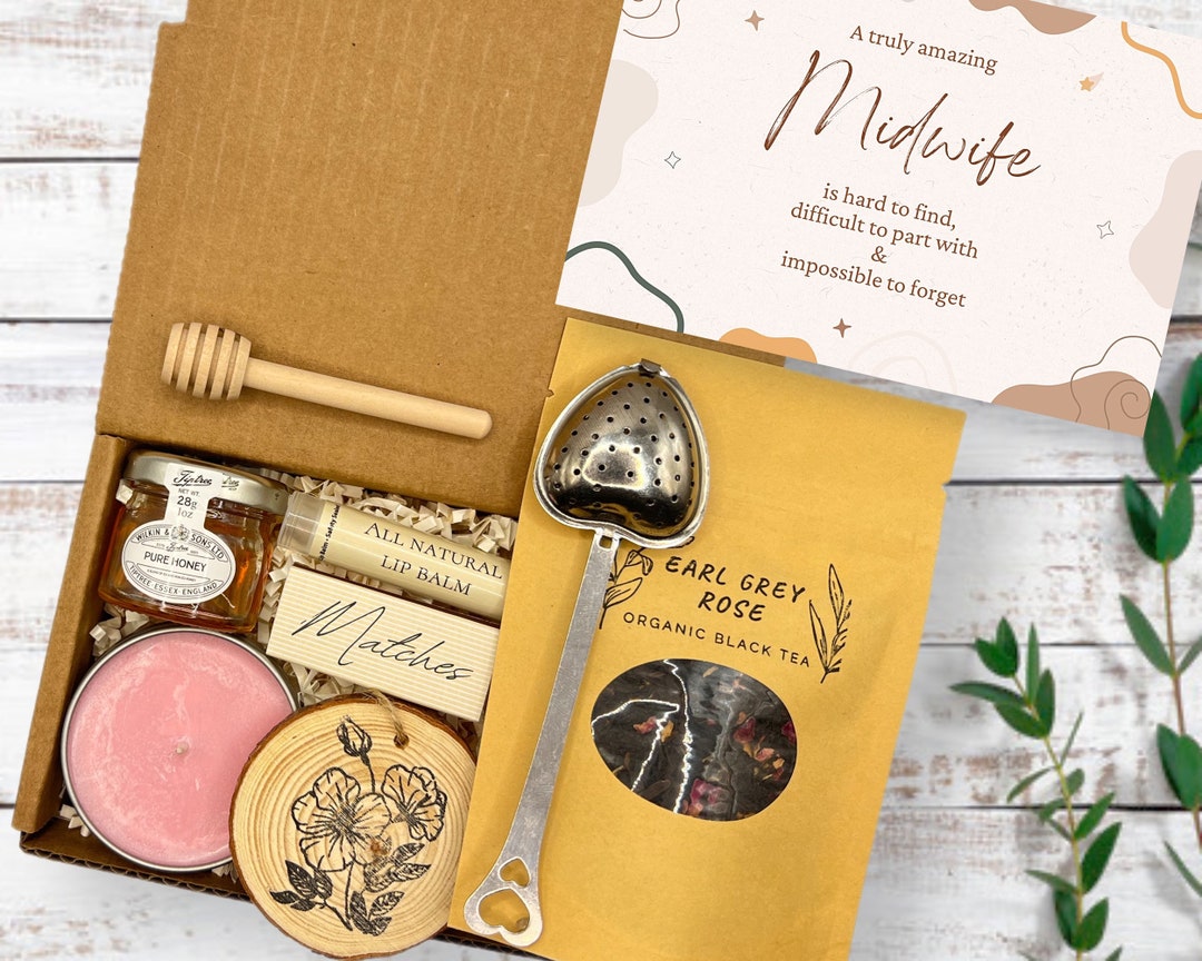 Midwife Gift Box for Women, Personalized Tea Gift Set, Loose Leaf Tea ...