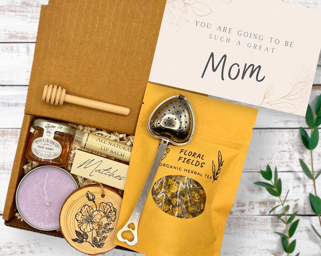 Expecting Mom Gift Basket, New Mom Gift Set, Loose Leaf Tea Gift Box ...
