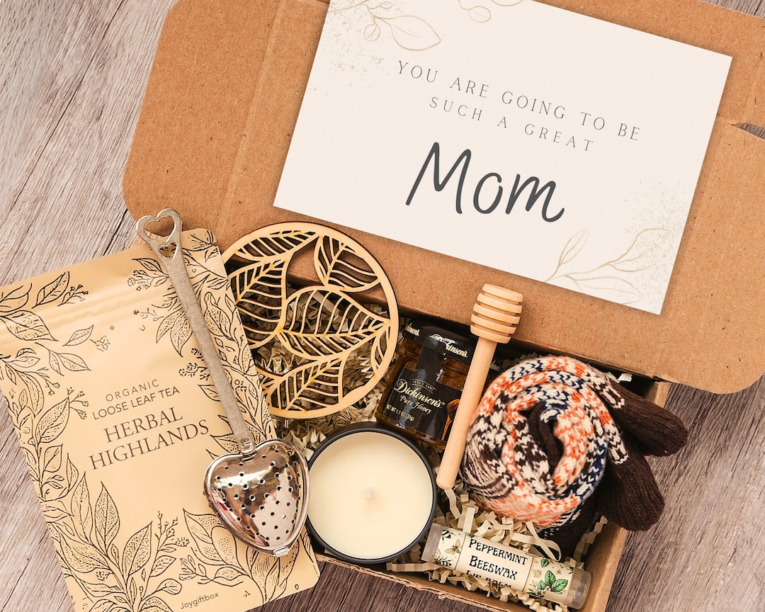 Expecting Mom Gift Basket, New Mom Gift Set, Loose Leaf Tea Gift Box ...