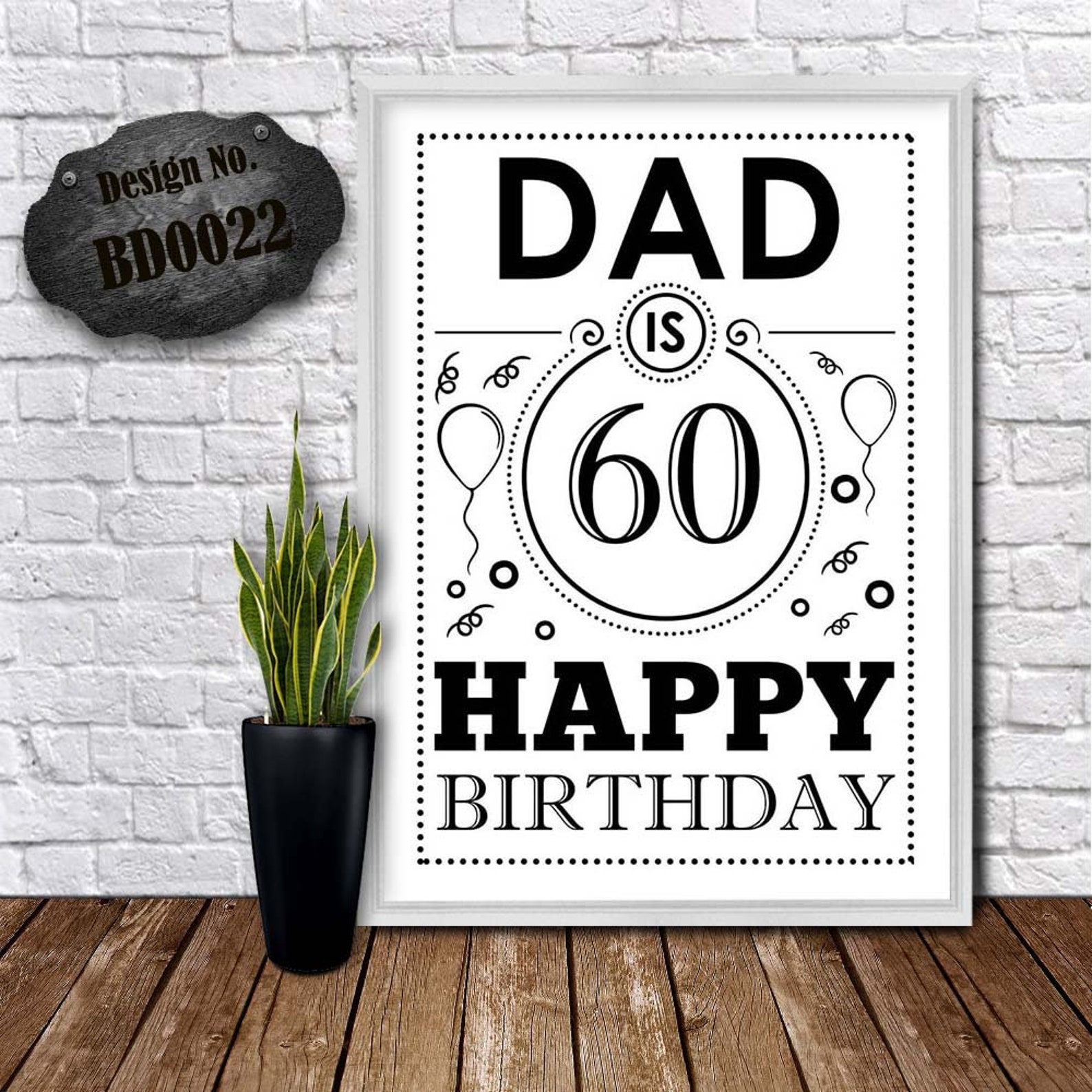 DAD IS 60 - 60th Birthday Card - Personalized Poster Print - Birthday ...