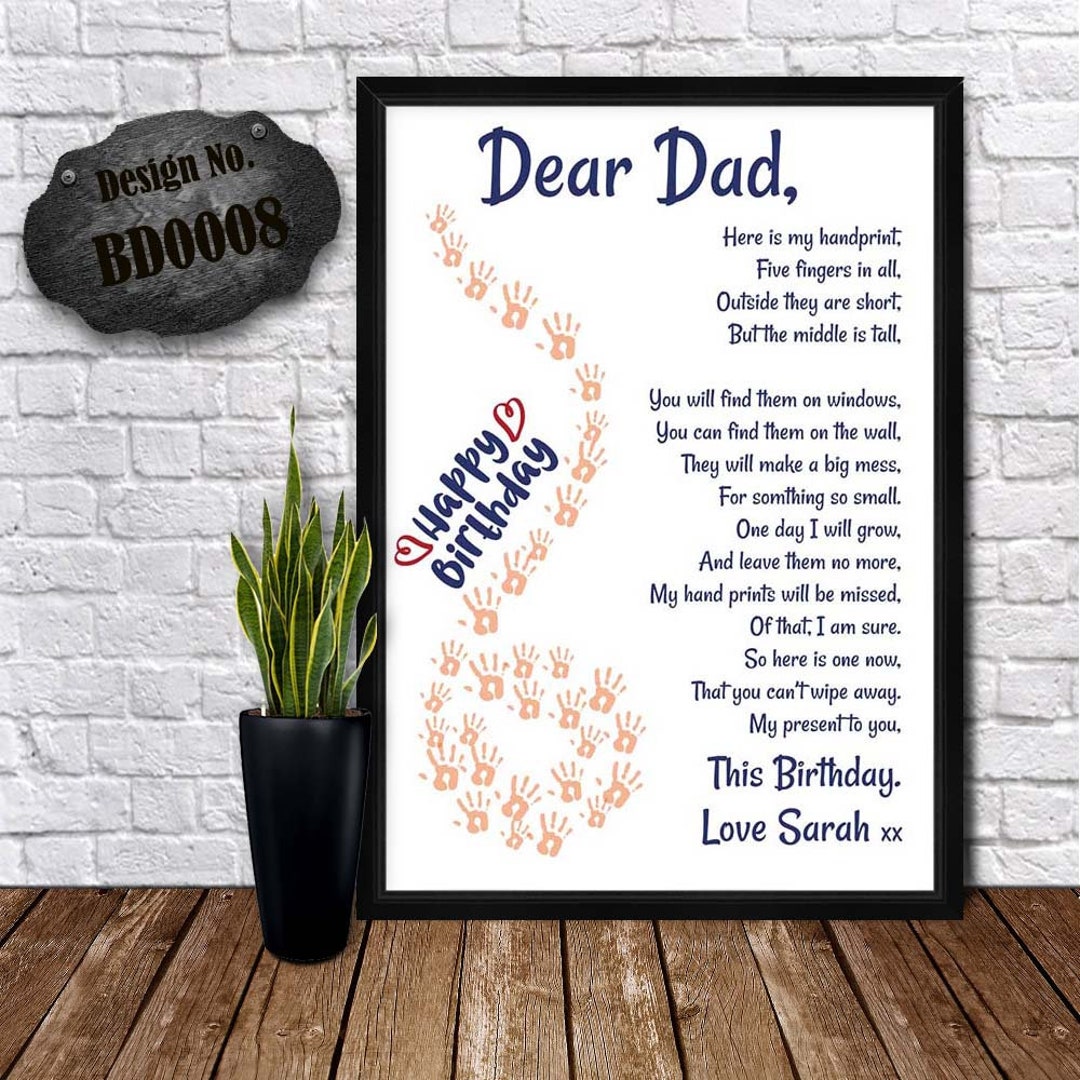 BIRTHDAY POEM DAD - Personalized Poem - Dear Dad Poem - Special Dad ...