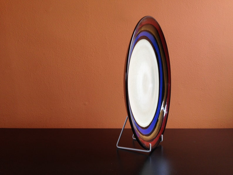 Angled Steel Metal Plate Disk Dish Bowl Display Stand Easel Holder ...