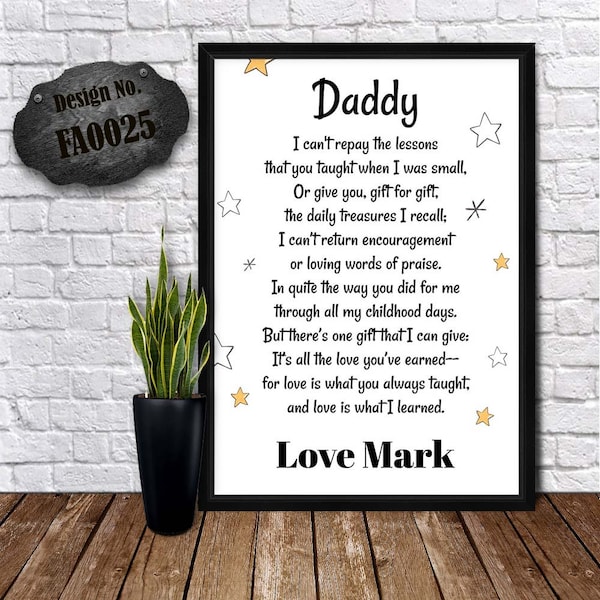 Step Dad Poem - Etsy