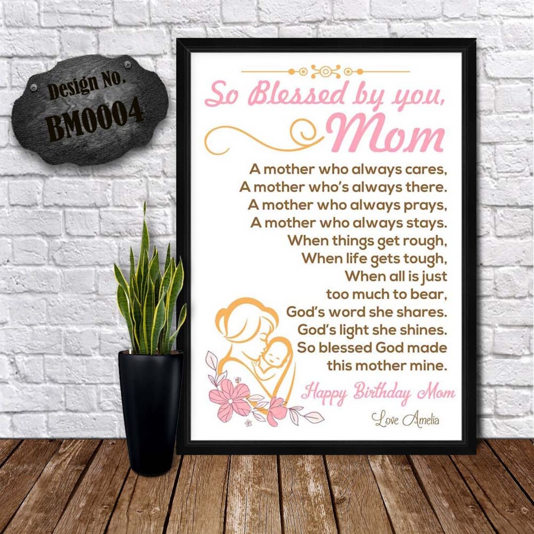 Personalised Mom Birthday Poem, Mama Birthday Present, Personalised ...