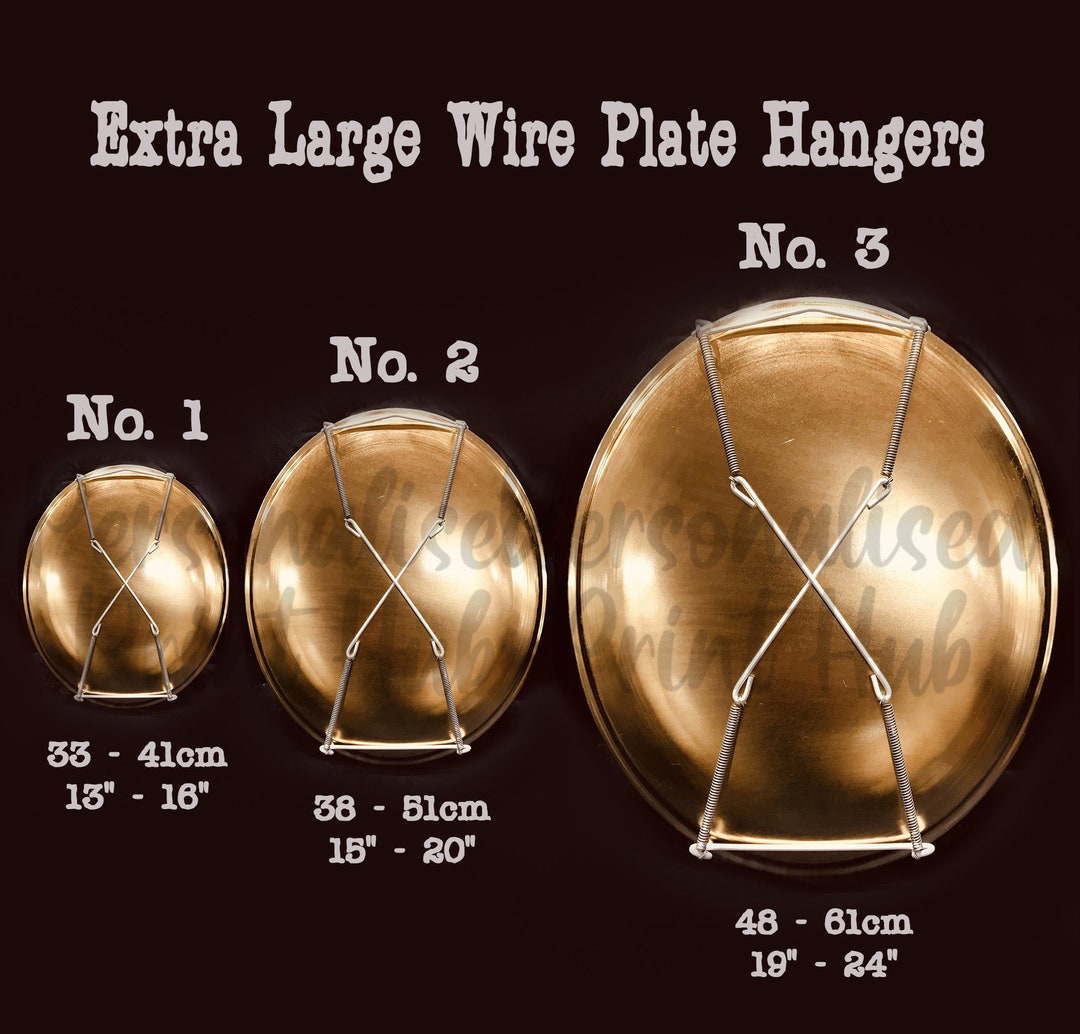 Extra Large White Wall Display Plate Dish Wire Spring Hanger Holder ...