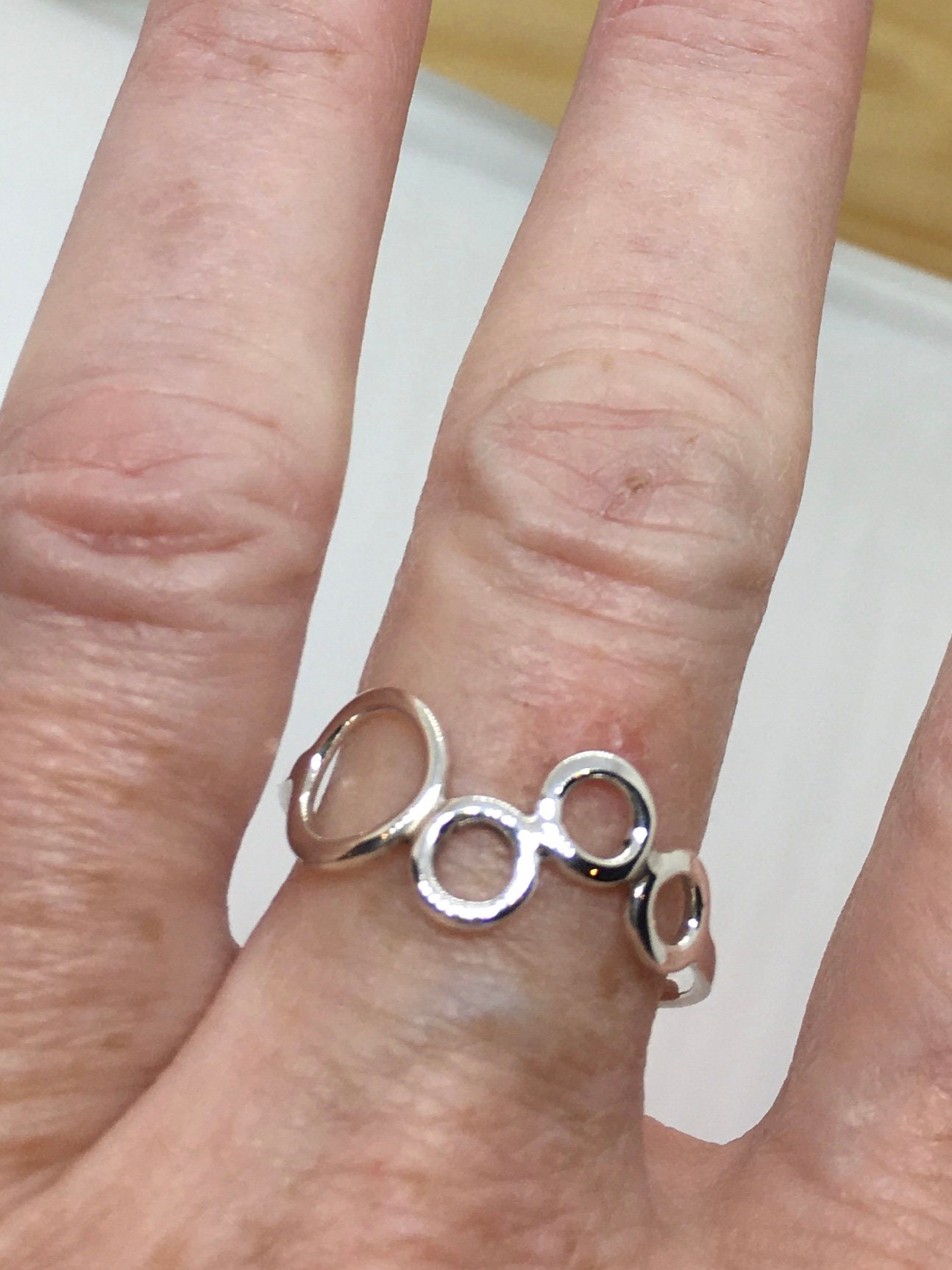 Sterling Silver Circles Ring - Etsy