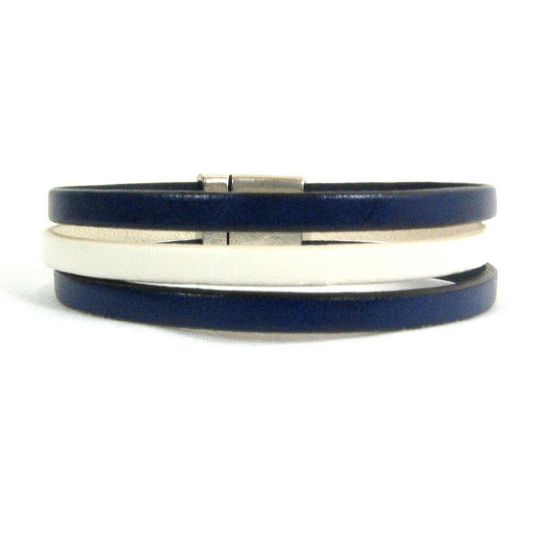 ALS Awareness Bracelet - Blue and White 15mm Flat Cuff Bracelet With ...