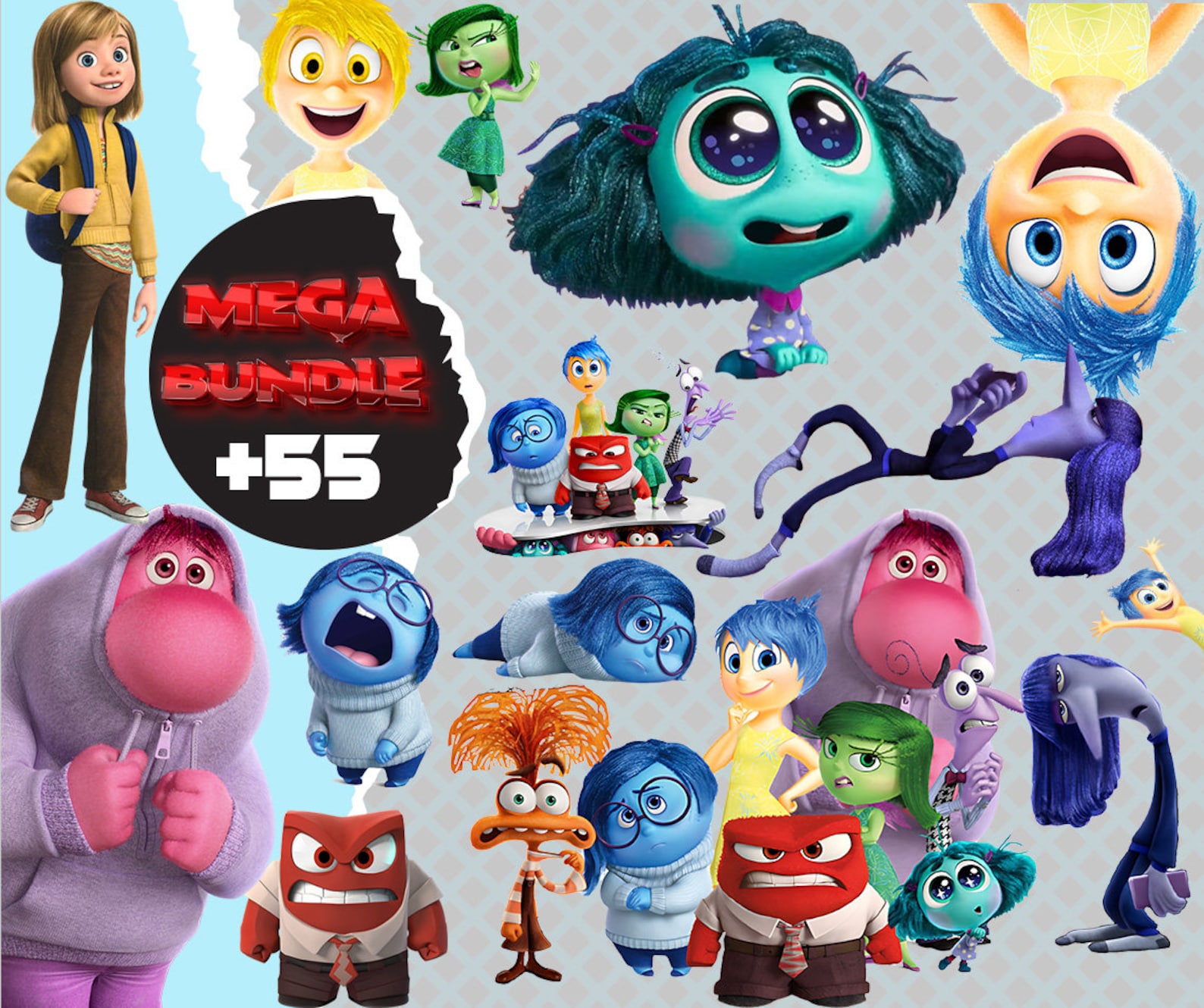 Inside Out 2 Clipart PNG paquete, Inside Out 2 Descarga digital, Inside ...
