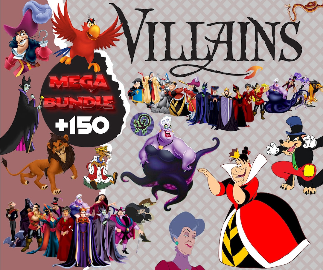 Villains Clipart Bundle, Villains Printable Decor, Villains Digital ...