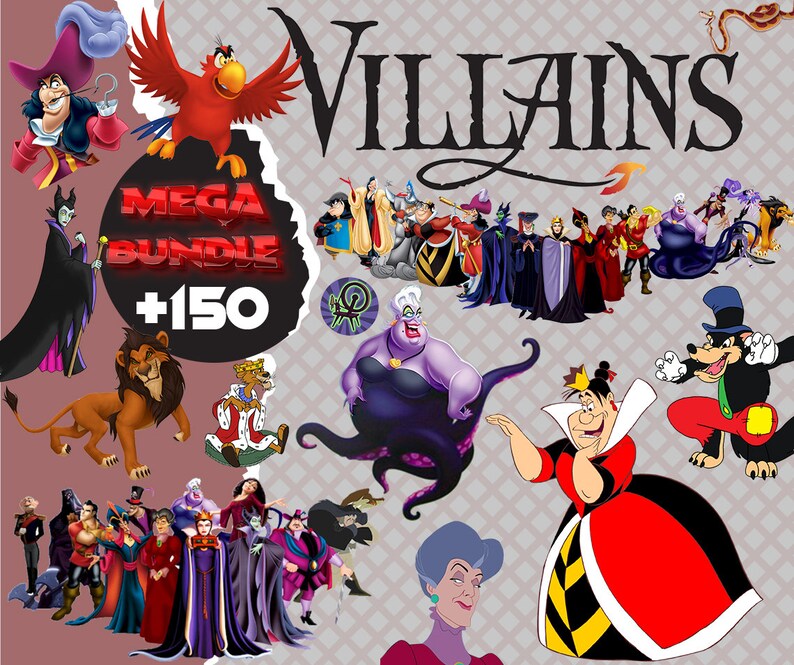 Villains Clipart Bundle Villains Printable Decor Villains - Etsy