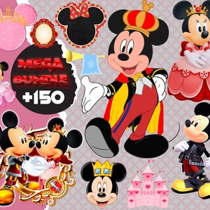 Royal Mickey Clipart Bundle Png, Mickey King PNG Clipart, Prince Mouse ...