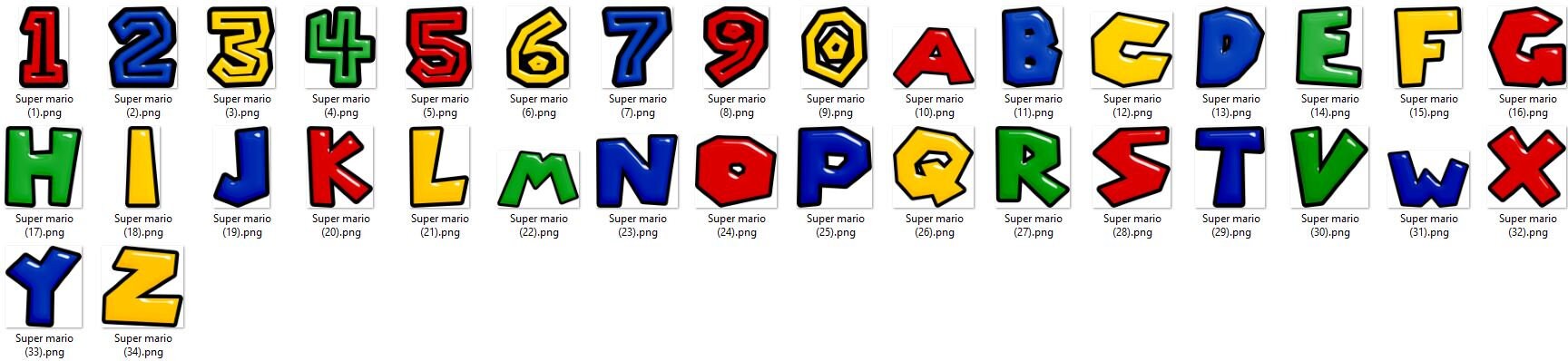 Super Mario Clipart Bundle Transparent Images Printable - Etsy