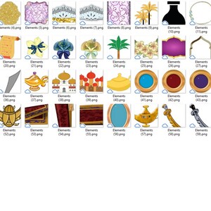 Aladdin PNG Bundle, Princess Clipart for Aladdin Birthdays and Party ...
