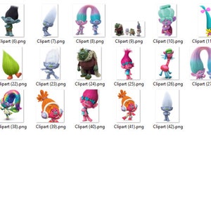 Trolls PNG Bundle, Trolls Clip Art, Trolls PNG Digital Papers, Trolls ...