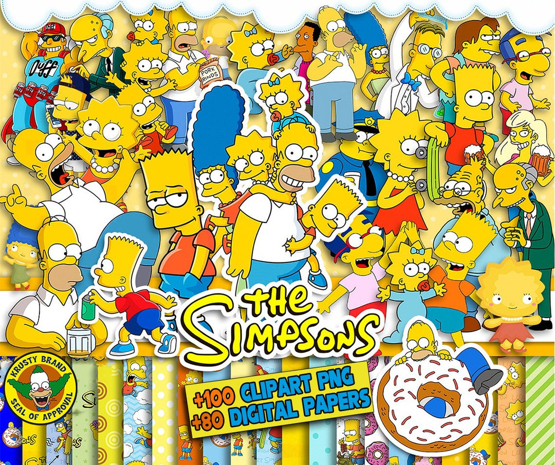 Simpsons Clip Art Bundle, Simpsons PNG, Bart Simpson PNG, Instant Download, Simpsons Birthday ...