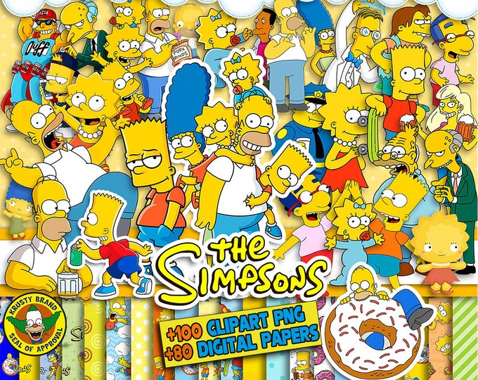 Simpsons Clip Art Bundle, Simpsons PNG, Bart Simpson PNG, Instant ...