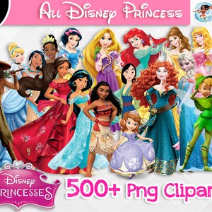 Princess Clipart PNG Bundle, Princess PNG Digital Paper, Princess ...