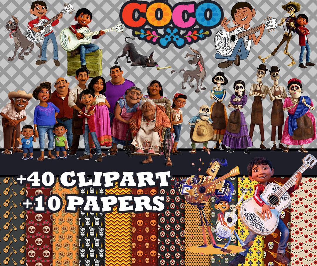 Coco Clipart Bundle, Miguel Rivera, Coco Alphabet, Coco Birthday Decor ...