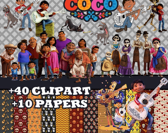 Coco Clipart Bundle, Miguel Rivera, Coco Alphabet, Coco Birthday Decor ...