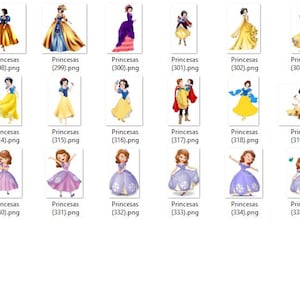 Princess Clipart PNG Bundle, Princess PNG Digital Paper, Princess ...
