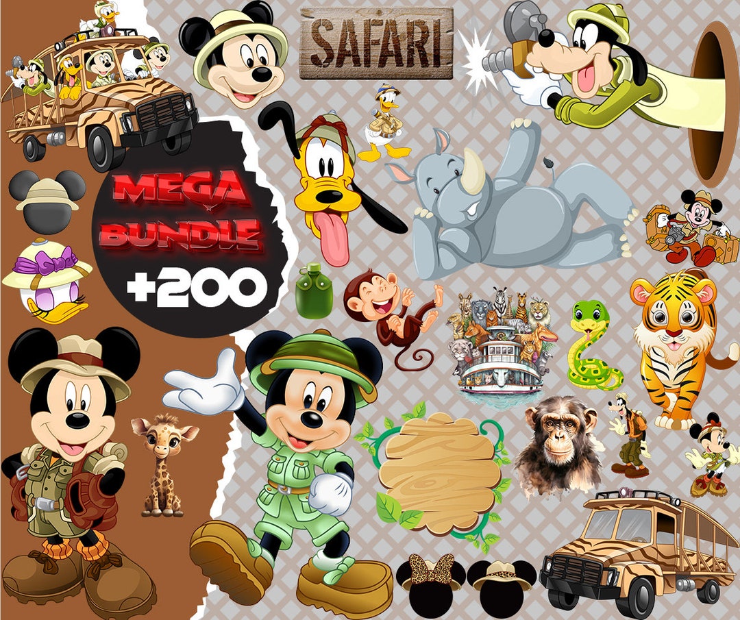 200+ Safari Micke Clipart Bundle, Jungle PNG, Animal Safari Clipart ...