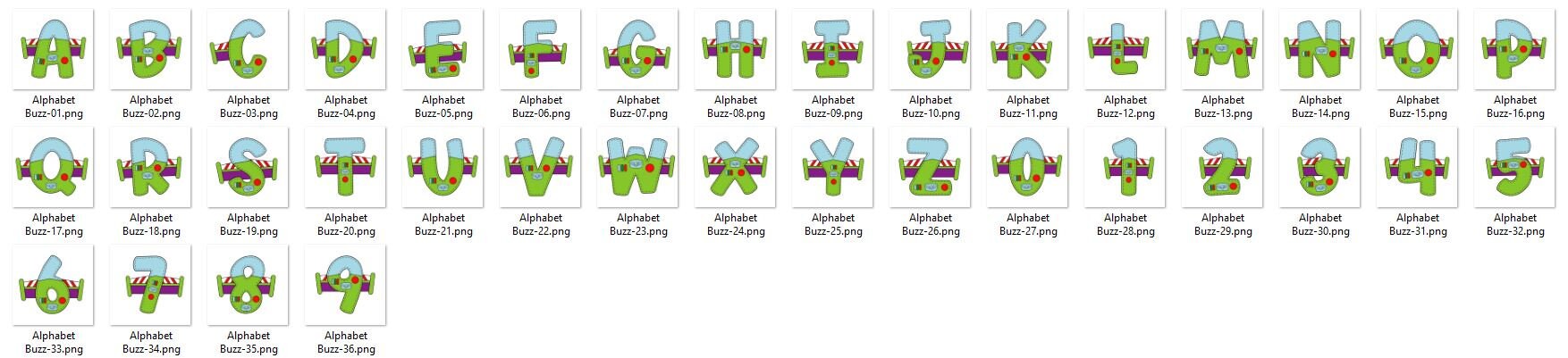 Toy Story Alphabet Png Toy Story Clipart Mixed Alphabet Toy - Etsy