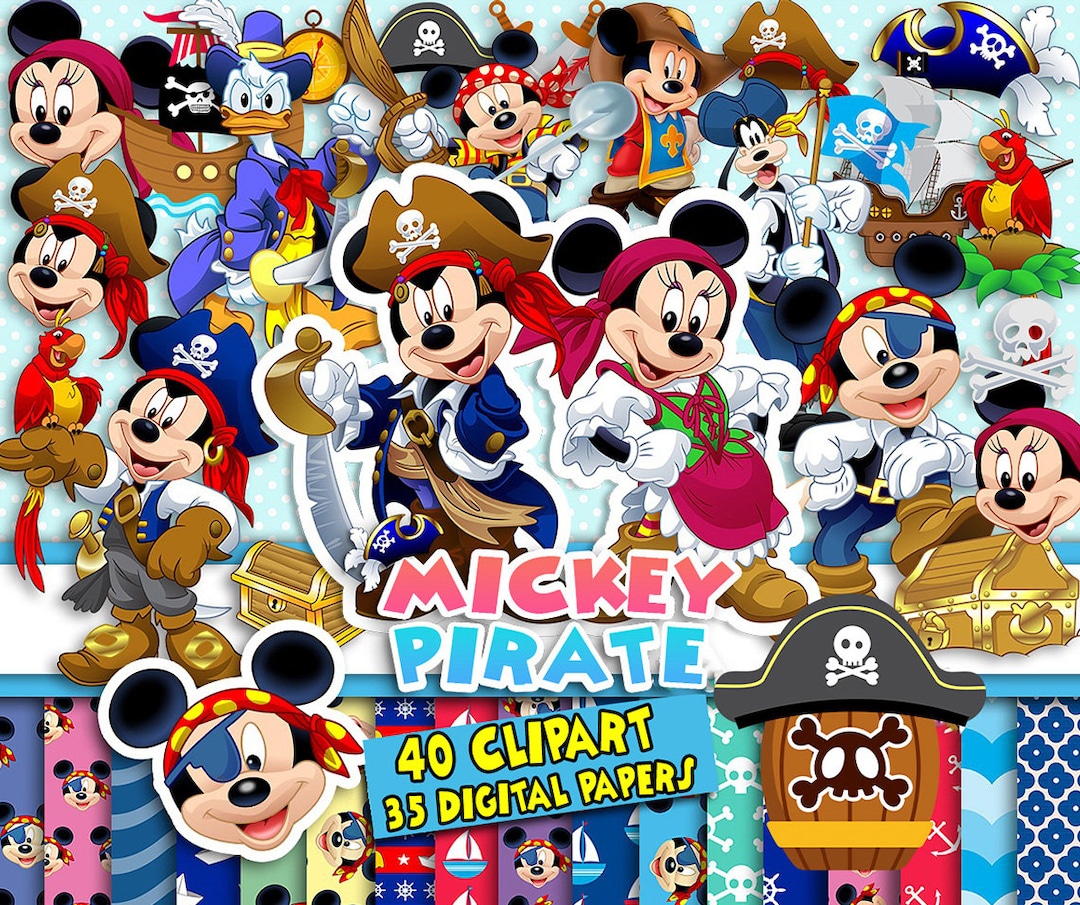 Pirate Mickey Clipart, Kids Pirate PNG, Minnie Pirate Clip Art Mouse ...