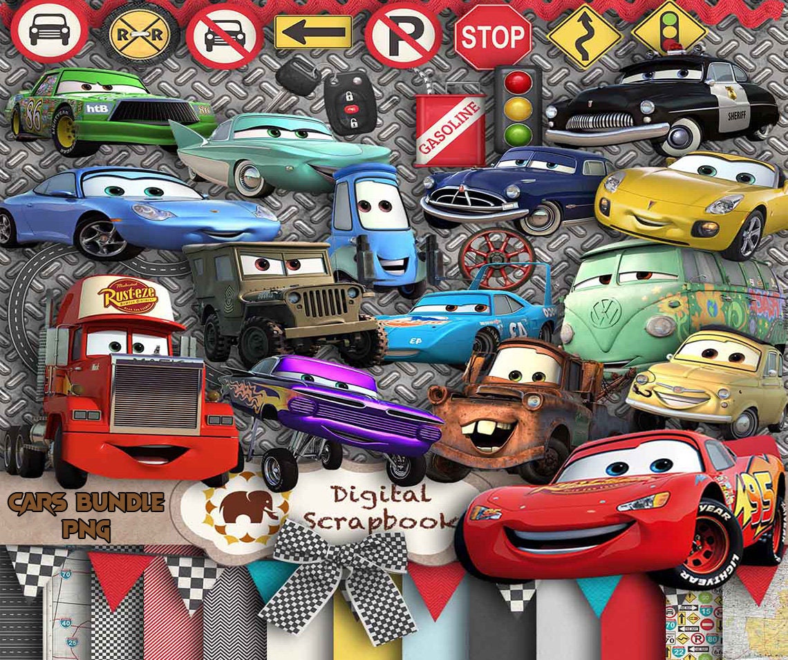 Cars PNG Clipart Cars Digital Paper Sublimation Lightning - Etsy