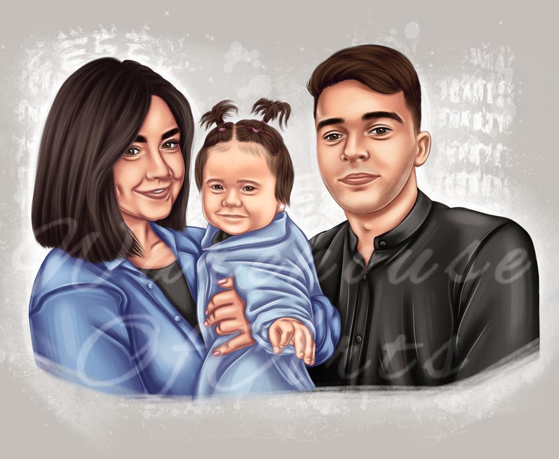 DIGITAL Realistic Portrait, Custom Portrait Logo, Logo Portrait, Family ...