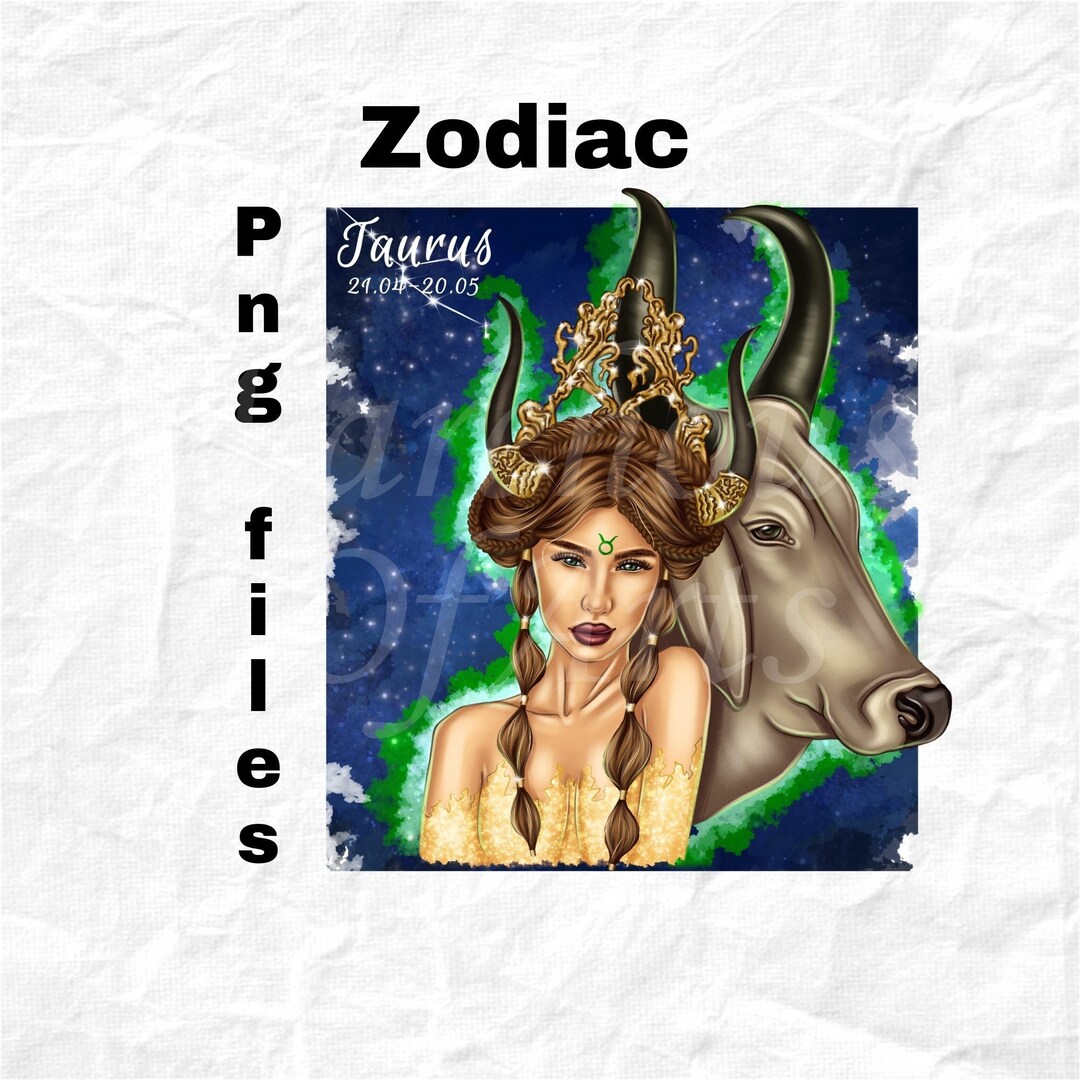 TAURUS Zodiac Art, Zodiac Png Files, Calendar Printable, Wall Decor ...