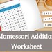 Montessori Addition Charts Printable | Digital Worksheet | Ready to ...