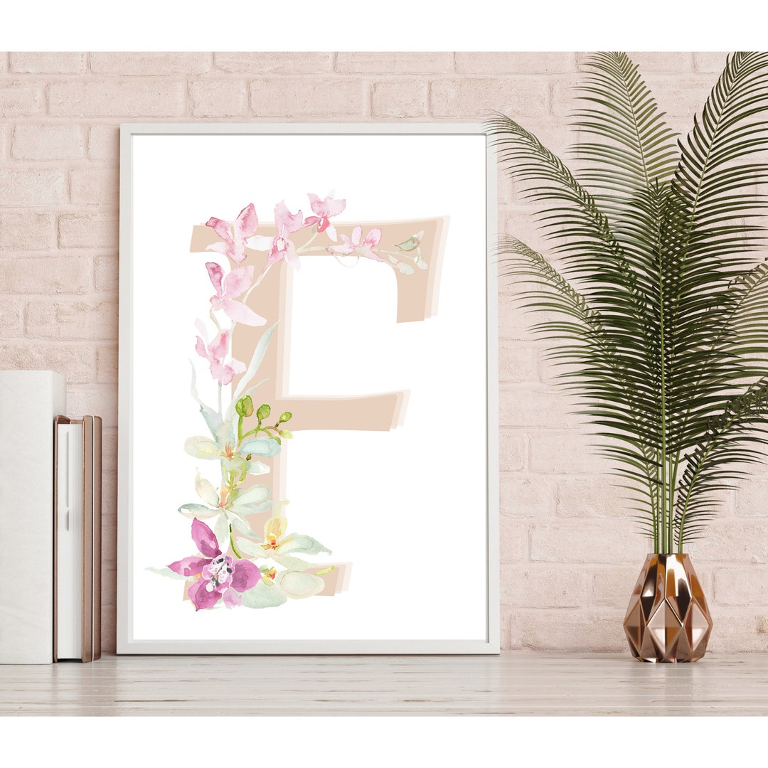 Monogram Letter F Wall Art Printable for Nursery | Monogram Nursery ...