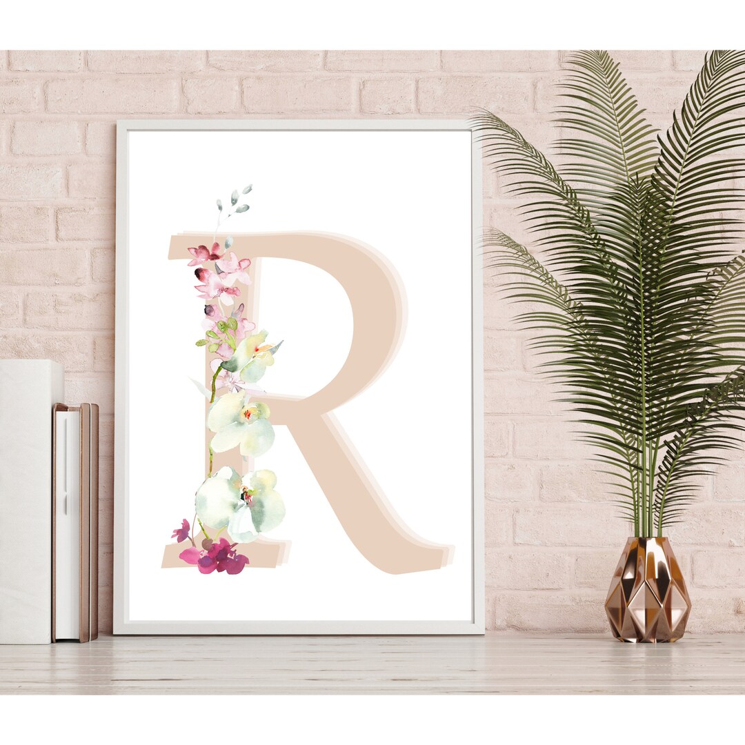 Monogram Letter R Wall Art Printable for Nursery | Monogram Nursery ...