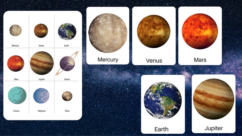 PLANETS | Montessori Cards | Flash Cards | Three Part Cards ...