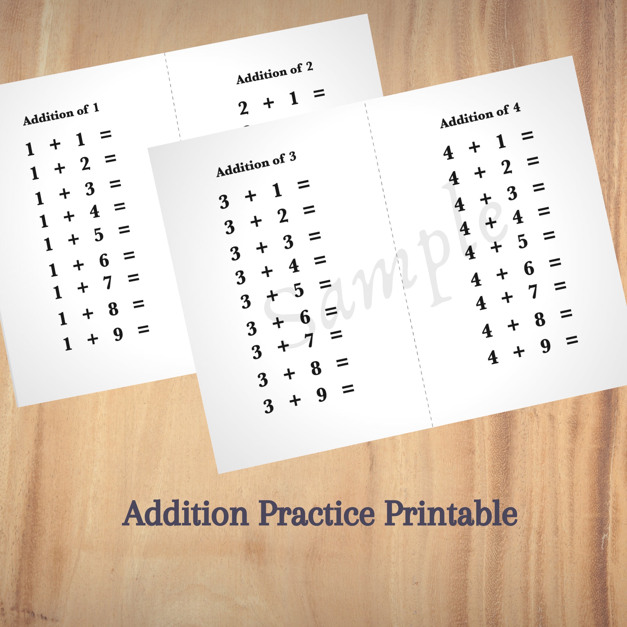 Montessori Addition Charts Printable | Digital Worksheet | Ready to ...