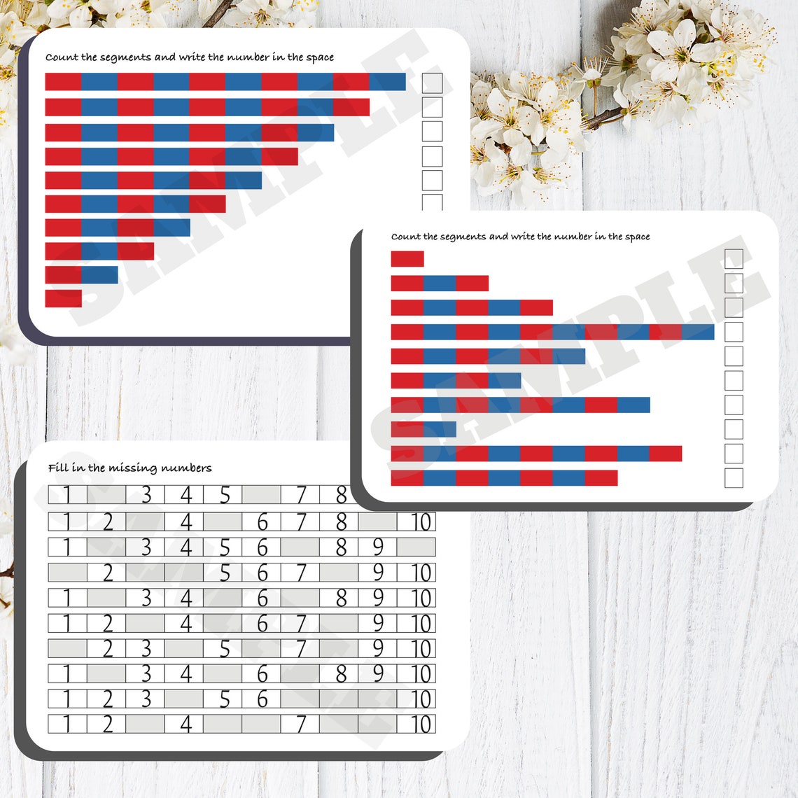 Montessori Number Rods Math Digital Worksheet Educational Material ...