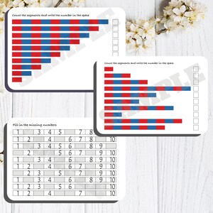 Montessori Number Rods Math Digital Worksheet Educational Material ...