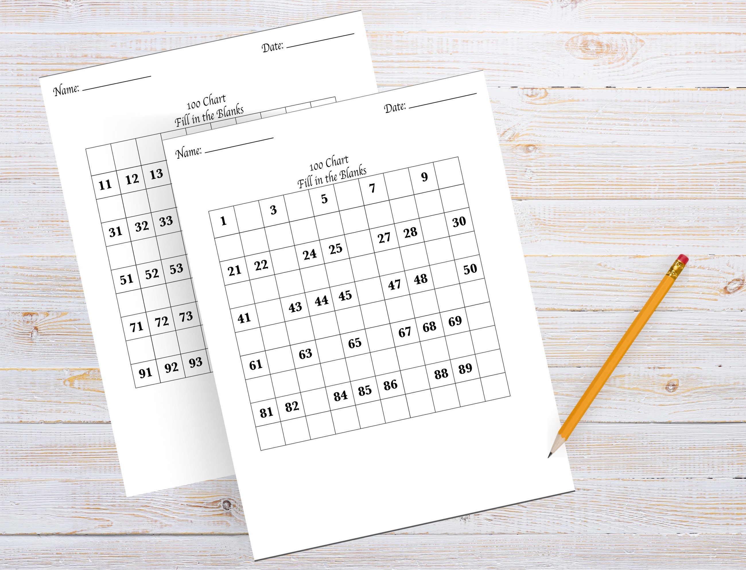 Montessori Printable Worksheets: Full Hundreds Board and 100 Charts - Etsy