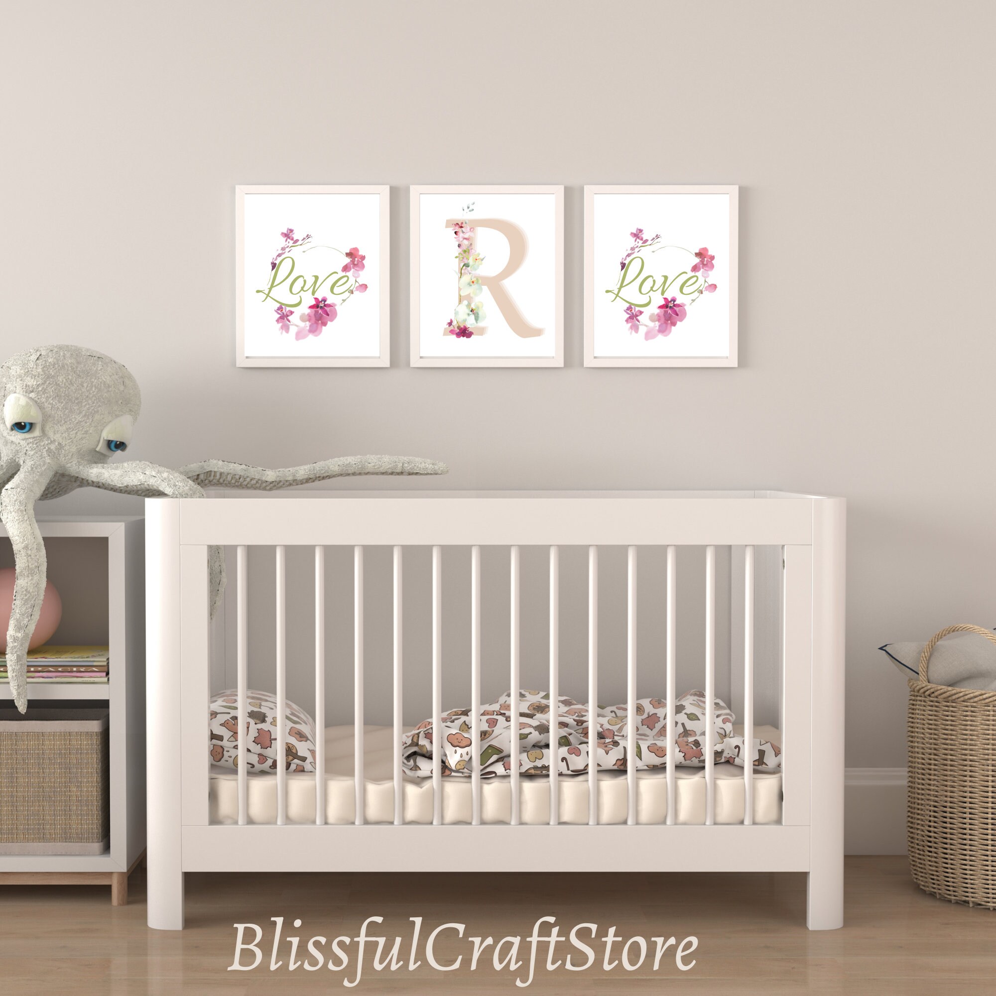 Monogram Letter R Wall Art Printable for Nursery | Monogram Nursery ...