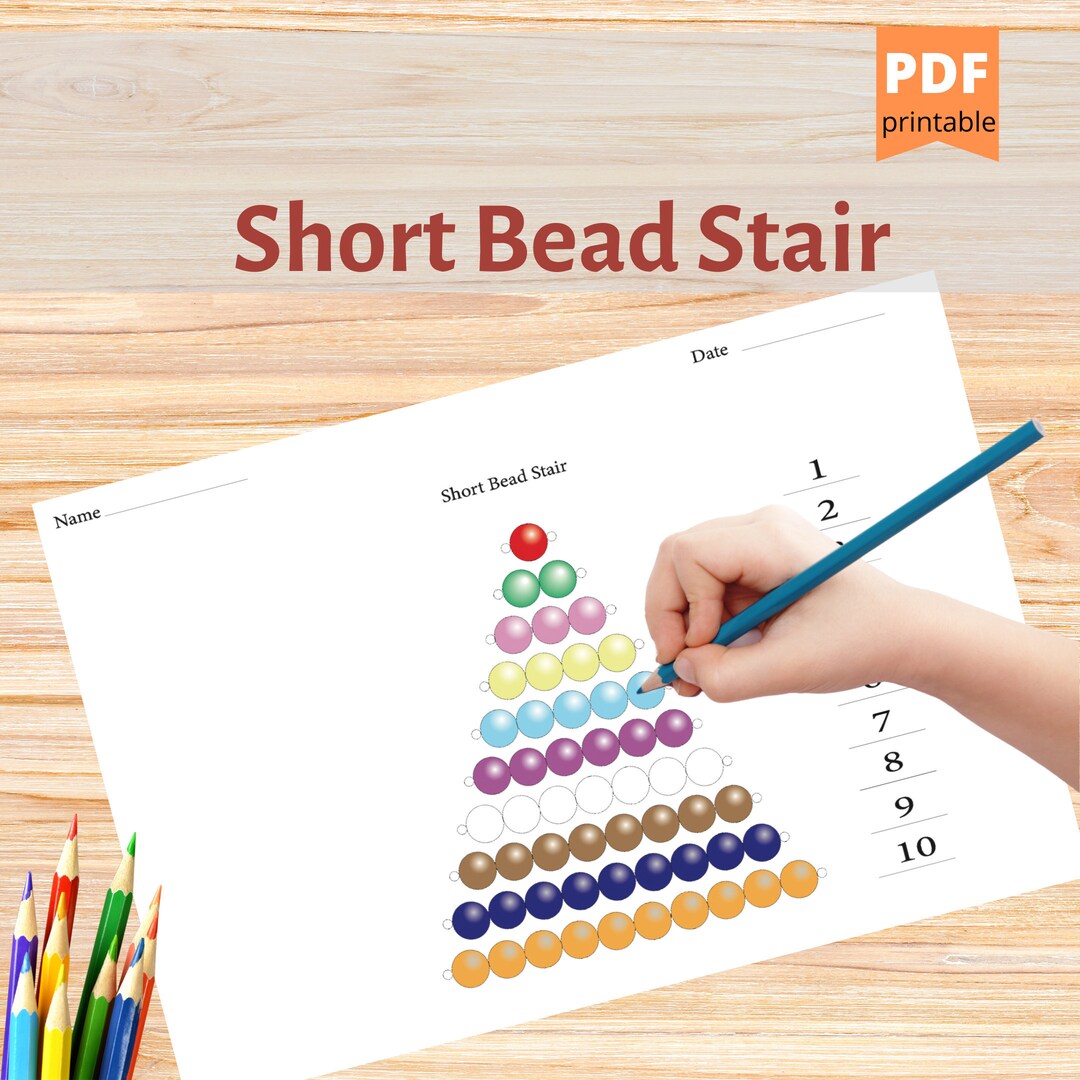 Montessori Colored Bead Stair | Montessori Math | Counting | Digital ...