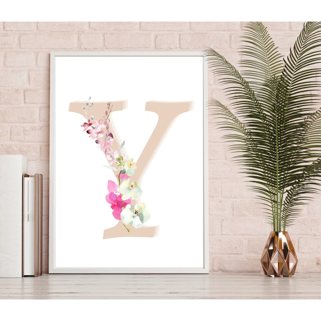 Monogram Letter Y Wall Art Printable for Nursery | Monogram Nursery ...