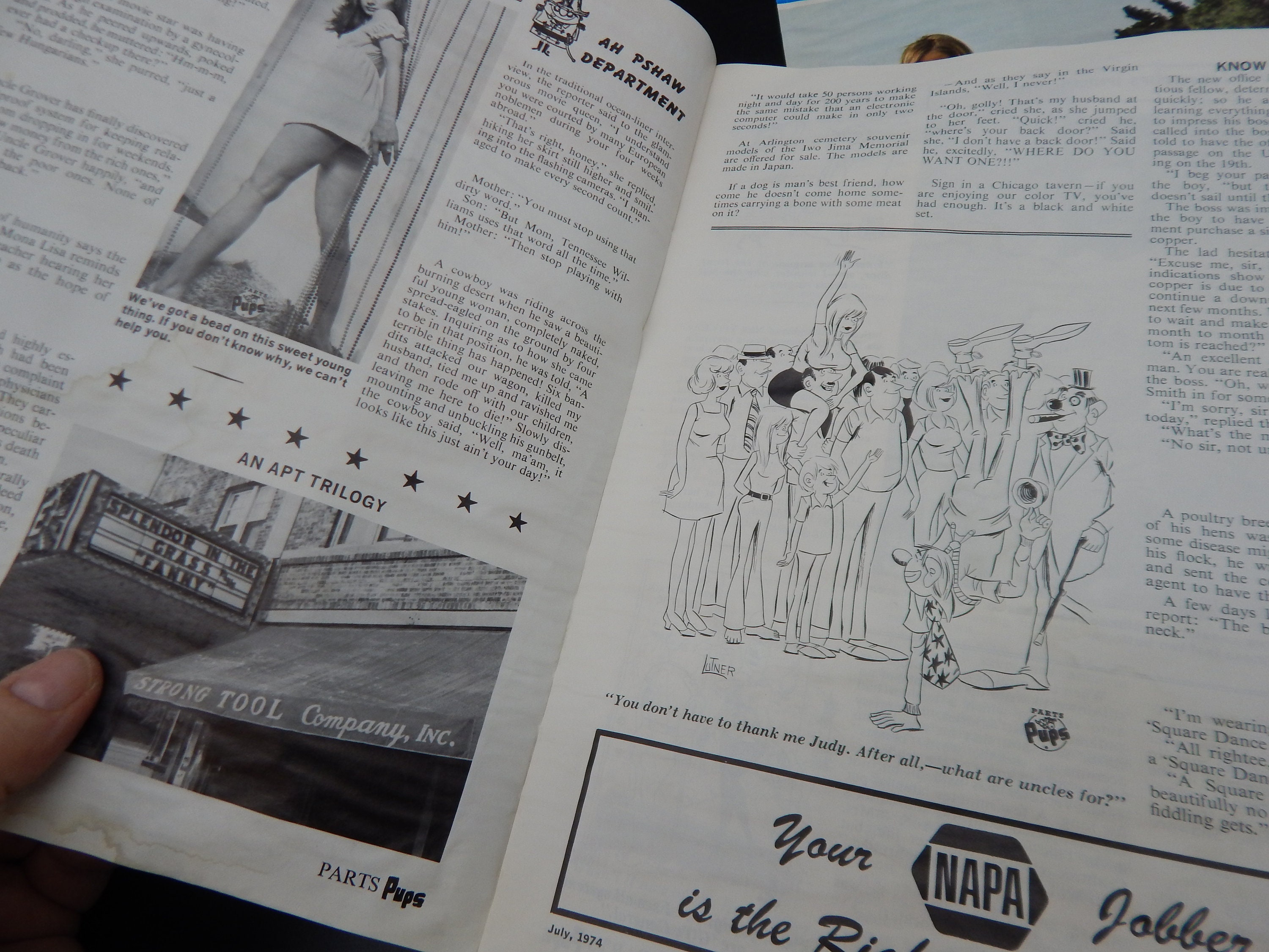 NAPA Parts Pups Magazine Girlie Jokes Cartoons Animation 1974 - Etsy