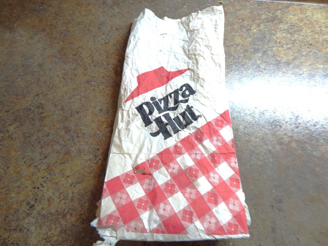 Vintage Pizza Hut Paper Delivery Sack Paper Bag White With Logo - Etsy