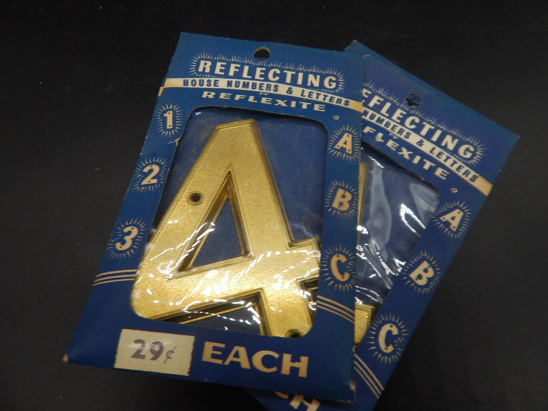 Vintage Reflexite Reflective House Numbers 3 4 - Etsy