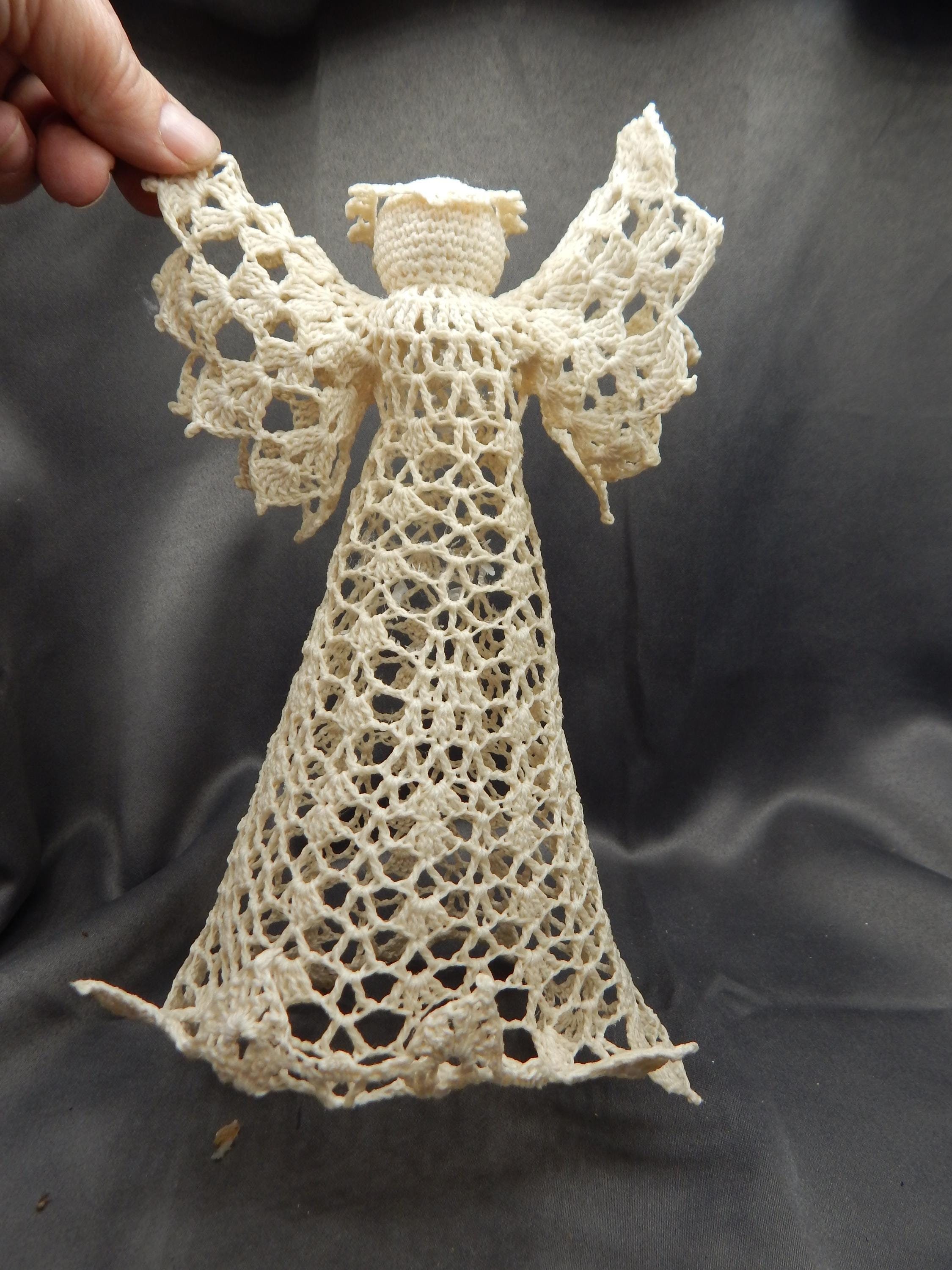 Crocheted Angel Tree Topper 11 Inch - Etsy